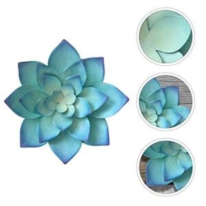 DOITOOL Metal Flower Wall Art Iron Succulent Sculpture Floral Hanging Art Decoration for Indoor Outdoor Home Garden Patio Bedroom Living Room Blue