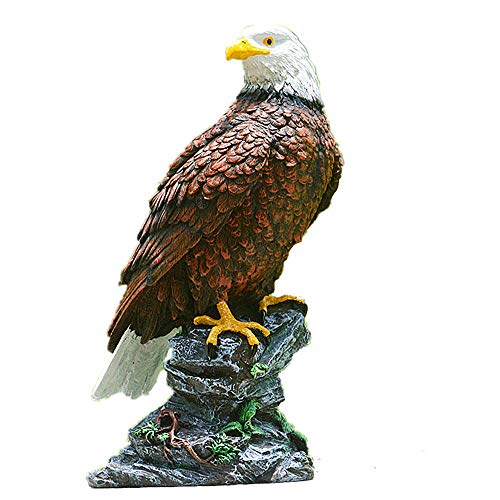 11 Inch Bald Eagle Garden Statue Bald Eagle Resin Statue Simulation Animals Statue Simulation Eagle Garden Sculpture & Statue for ndoor Outdoor Garden Office Ornament Home Décor