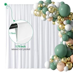 Emart 8.5x10ft White Photo Backdrop for Photography, Large Plain White Drapes Party Background Curtain | Polyester Fabric | White Screen Sheet Video Studio Portrait Photoshoot Parties