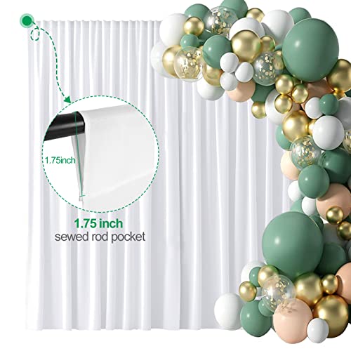 Emart 8.5x10ft White Photo Backdrop for Photography, Large Plain White Drapes Party Background Curtain | Polyester Fabric | White Screen Sheet Video Studio Portrait Photoshoot Parties