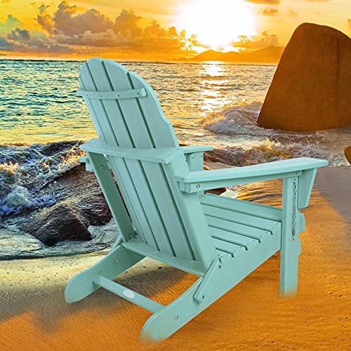 PILITO Adirondack Chair, Outdoor Folding Chairs, Patio Lounge Chair, Weather Resistant, HDPE Material, Perfect for Deck, Garden, Backyard & Lawn Furniture, Fire Pit, Porch Seating, Mint Green