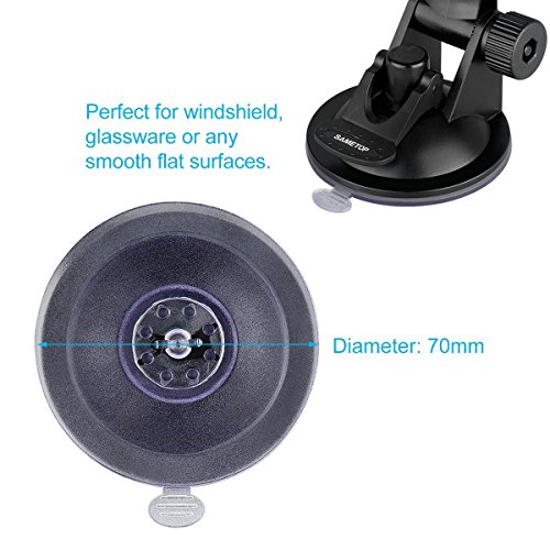 Sametop Suction Cup Mount Compatible with Gopro Hero 11, 10, 9, 8, 7, 6, 5, 4, Session, 3+, 3, 2, 1, Hero (2018), Max, Fusion, DJI Osmo Action Cameras; Perfect for Car Windshield and Window