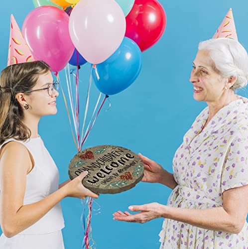 Outdoor/Garden Stepping Stones - Grandma and Grandpa Gifts - Great Grandma Gifts (Grandparents Day Gift "Grandchildren Welcome Home")