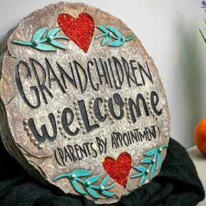 Outdoor/Garden Stepping Stones - Grandma and Grandpa Gifts - Great Grandma Gifts (Grandparents Day Gift "Grandchildren Welcome Home")