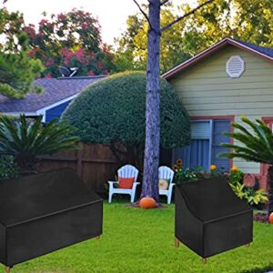 delightLife Patio Furniture Sofa Cover, Outdoor Waterproof 600D 2-3 Seater Loveseat Black Cover, Buckles Drawstring and Air Vent Design (90" Wx34 Dx32 H)