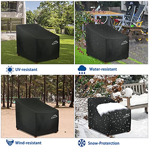 Miushion Patio Chair Covers, 600D Heavy Duty Outdoor Deep Seat Lounge Club Chair Cover, Waterproof UV Resistant Outdoor Patio Chair Furniture Cover, Black, 40" W x 40" D x 36" H