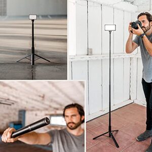 Lume Cube Adjustable 5ft Light Stand Tripod | Height 2ft to 5ft | Stand for Lights, Webcams, Cameras, Adjustable Height, 360º Rotating Mount, Aluminum Lightweight, for Content & Video