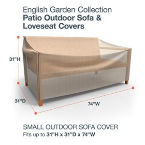 Budge P3A01PM1 English Garden Patio Sofa Cover Heavy Duty and Waterproof, Small, Two-Tone Tan