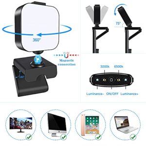 Aulynp Magnetic Video Conference Lighting Kit, Laptop Computer Monitor LED Video Light 6500K Dimmable Webcam Light for Remote Work, Online Education, Self Broadcasting, Zoom Calls and Live Streaming