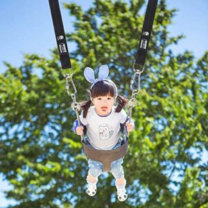 Tree Swing Hanging Strap - 5ft Swing Straps Outdoor Suspension Accessories Kit, Holds 2200lbs with Stainless Carabiners, Easy Installation, Perfect for Baby/Garden/Toddler Swing (Black)