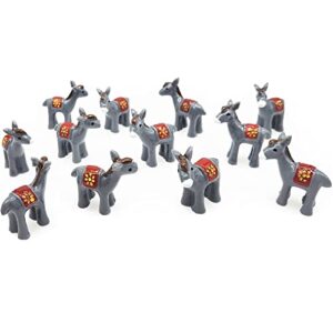 maomia 12 pcs miniature donkey figurines easter cake toppers, mini donkey diy craft plant pot fairy garden landscape decor ornament