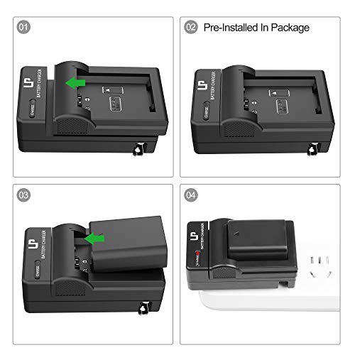 NP-FW50 Battery Charger, LP Charger Compatible with Sony Alpha A6000, A6400, A6100, A6300, A6500, A5100, A7, A7 II, A7R, A7R II, A7R2, A7S, A7S II, A7S2, A5000, A3000, A55, RX10, NEX-3/5/7 Series