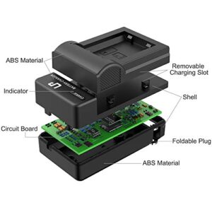 NP-FW50 Battery Charger, LP Charger Compatible with Sony Alpha A6000, A6400, A6100, A6300, A6500, A5100, A7, A7 II, A7R, A7R II, A7R2, A7S, A7S II, A7S2, A5000, A3000, A55, RX10, NEX-3/5/7 Series