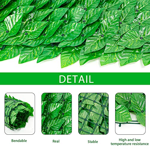 NyShine Artificial Privacy Fence Screen, 39'' x 118'' Ivy Fence Covering Faux Vine Leaf Panels Decoration Patio Privacy Green Wall for Indoor Outdoor Garden Yard Backyard