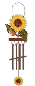 sunset vista kd161 birds of a feather sunflower garden wind chime, 15-inch height