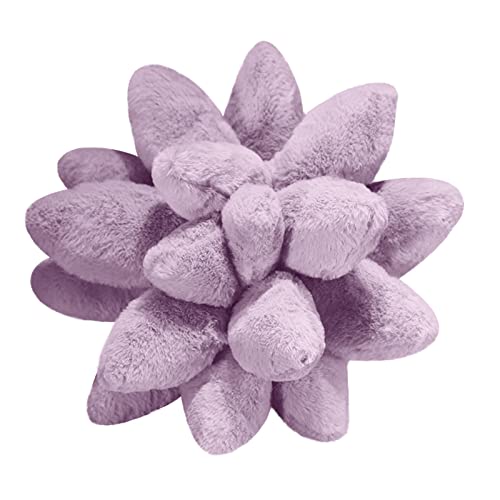 Nenalayo Succulent Pillow, Cute Stuffed Plant Plush Pillows, 3D Succulents Cactus Pillow, Novelty Plush Cushion for Garden Bedroom Home Decor (Purple, 9.8in)