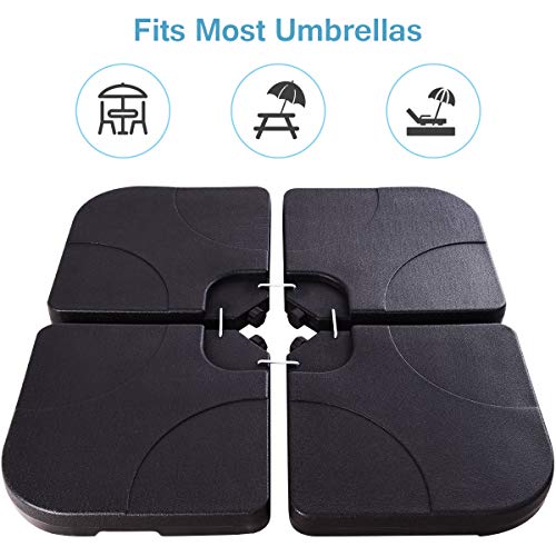 Giantex 4-Piece Cantilever Umbrella Base, Water or Sand Filled 180 lbs Patio Umbrella Base Offset, Square Outdoor Market Umbrella Weights with Carry Handles for Garden Backyard Poolside (Square 41'')