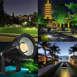 Z LED Landscape Lights,5W Outdoor Pathway Garden Yard Spotlight,IP65 Waterproof Garden Floodlight,Outdoor Spotlight with Stake,UL Cord 5-ft with Plug 3500K Warm White(Pack of 4)