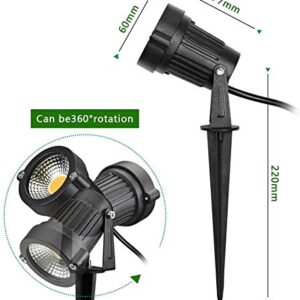 Z LED Landscape Lights,5W Outdoor Pathway Garden Yard Spotlight,IP65 Waterproof Garden Floodlight,Outdoor Spotlight with Stake,UL Cord 5-ft with Plug 3500K Warm White(Pack of 4)