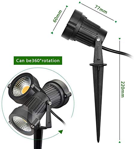 Z LED Landscape Lights,5W Outdoor Pathway Garden Yard Spotlight,IP65 Waterproof Garden Floodlight,Outdoor Spotlight with Stake,UL Cord 5-ft with Plug 3500K Warm White(Pack of 4)