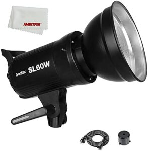 godox sl-60w cri 95+ led video light sl60w white 5600k version 60ws bowens mount + reflector