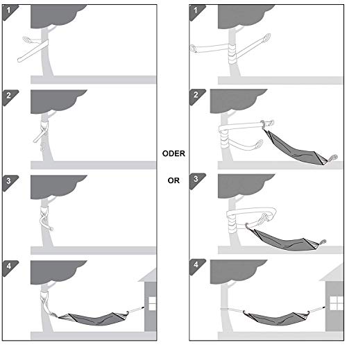 SONGMICS Double Hammock, 98.4 x 59.1 Inches, 660 lb Load Capacity, with Compression Bag, Mounting Straps, Carabiners, for Terrace, Balcony, Garden, Outdoor, Camping, Gray UGDC15GY