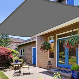 Fuairmee 10' x 13' Grey Sun Shade Sails, 185GSM Rectangle Shade Sail Square UV Block Canopy Cover for Patio Backyard Garden Outdoor Activities and Facility