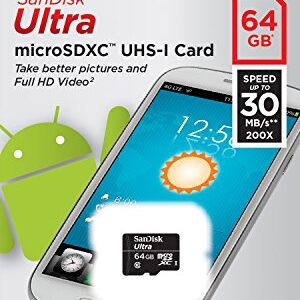 SanDisk Ultra 64GB Micro SDXC UHS-I C10 Memory Card 30MB/S (SDSDQL-064G-G35)