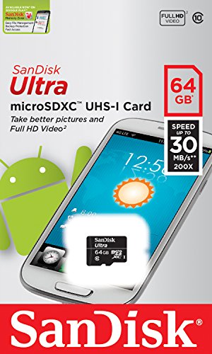 SanDisk Ultra 64GB Micro SDXC UHS-I C10 Memory Card 30MB/S (SDSDQL-064G-G35)