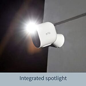 Arlo Pro 4 Spotlight Camera - 1 Pack - Wireless Security, 2K Video & HDR, Color Night Vision, 2 Way Audio, Direct to WiFi No Hub Needed, VMC4050P - White (Renewed)