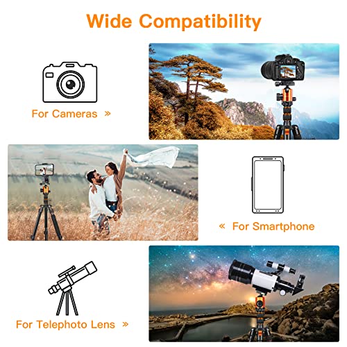 Tripod Camera Tripod, Victiv 82 inches Aluminum Tripod for DSLR, 80 inches Monopod, Lightweight Tripod with 360 Degree Ball Head Loads Up to 30 lbs for Travel and Work