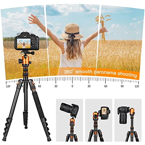 Tripod Camera Tripod, Victiv 82 inches Aluminum Tripod for DSLR, 80 inches Monopod, Lightweight Tripod with 360 Degree Ball Head Loads Up to 30 lbs for Travel and Work