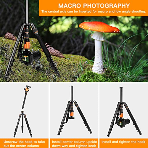 Tripod Camera Tripod, Victiv 82 inches Aluminum Tripod for DSLR, 80 inches Monopod, Lightweight Tripod with 360 Degree Ball Head Loads Up to 30 lbs for Travel and Work