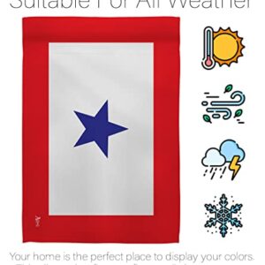 Blue Star Service Garden Flag - Set with Stand Armed Forces Military All Branches Support Honor United State American Veteran Official - House Banner Small Yard Gift Double-Sided 13 X 18.5