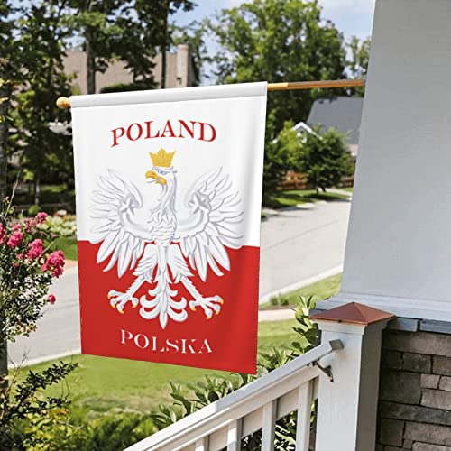 Polish Flag Poland Polska Garden Flag Yard House Flags 12x18 Inch, Double Sided Seasonal Holiday Flag Vertical Large Sign Banner for Porch Farmhouse Home Outdoor Decoration, White