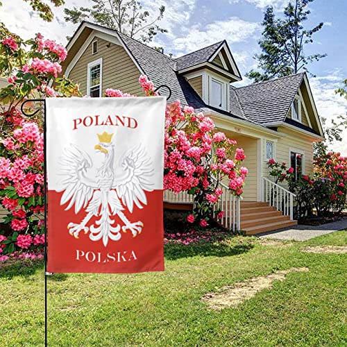 Polish Flag Poland Polska Garden Flag Yard House Flags 12x18 Inch, Double Sided Seasonal Holiday Flag Vertical Large Sign Banner for Porch Farmhouse Home Outdoor Decoration, White