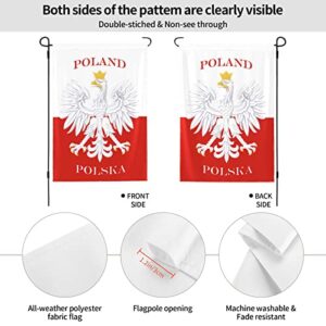 Polish Flag Poland Polska Garden Flag Yard House Flags 12x18 Inch, Double Sided Seasonal Holiday Flag Vertical Large Sign Banner for Porch Farmhouse Home Outdoor Decoration, White