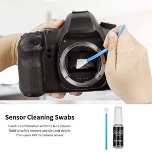 KuuZuse Professional DSLR Camera Cleaning Kit with APS-C Cleaning Swabs, Microfiber Cloths, Camera Cleaning Pen, for Camera Lens, Optical Lens and Digital SLR Cameras.