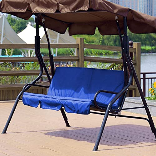 Outdoor Swing 3 Seat Waterproof Pad Replacement Swing Seat Cover Garden Courtyard Swing Set Cover Patio Swing Chair Protection Cover Replacement Ceiling Spare Protective Cover for Garden(Blue)