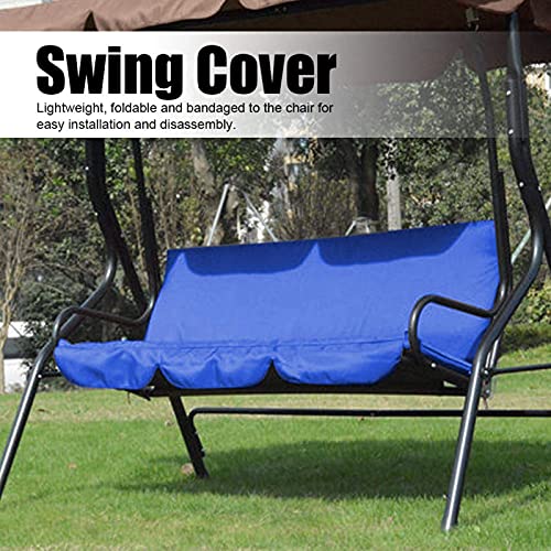 Outdoor Swing 3 Seat Waterproof Pad Replacement Swing Seat Cover Garden Courtyard Swing Set Cover Patio Swing Chair Protection Cover Replacement Ceiling Spare Protective Cover for Garden(Blue)