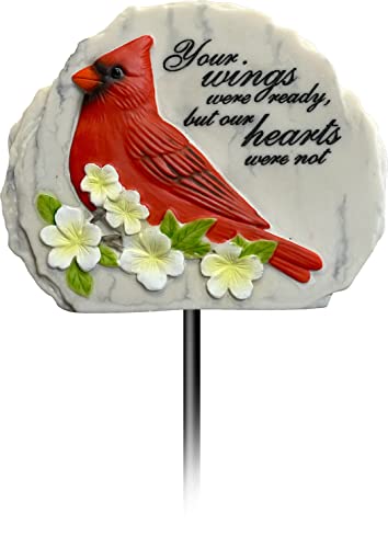 Spoontiques - Garden Décor - Garden Stake - Decorative Stake for Lawn and Yard - 28” High - Durable Weather Resistant Resin Sign for Home Décor - Cardinal Memorial Garden Stake,21262