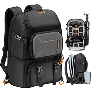 tarion pro camera backpack large camera bag with laptop compartment tripod holder waterproof raincover outdoor photography hiking travel professional dslr camera bag backpack for men women side access