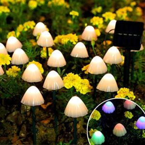 amibfc 12 led outdoor solar garden lights, 8 modes mini solar mushroom lights, christmas waterproof decorative pathway landscape for yard patio party wedding festival decoration (warmcolor)