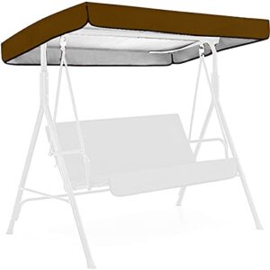 2023 new swing canopy replacement waterproof top cover for patio swing garden swing outdoor, 75.20×47.24 in swing chair cover patio swing canopy replacement cover (brown)