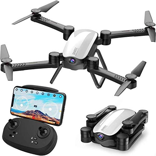 SIMREX X900 Drone Optical Flow Positioning RC Quadcopter with 1080P HD Camera, Altitude Hold Headless Mode, Foldable FPV Drones WiFi Live Video 3D Flips 6axis RTF Easy Fly Steady for Learning Matte White