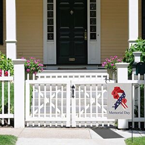 Linen Memorial Day Garden Flag Stars and Stripes Corn Poppy Patriotic Vertical Double Sized Yard Outdoor Decoration