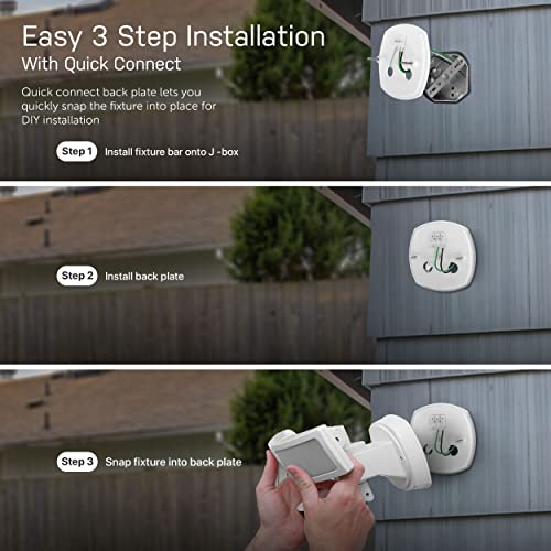 Feit Electric Outdoor Smart Camera Floodlight with Motion Sensor, Hardwired White Outdoor Security Light with Video, 1080p HD, 128 GB Micro SD Card Storage, Two-Way Audio and Alarm SEC3000/CAM/WIFI