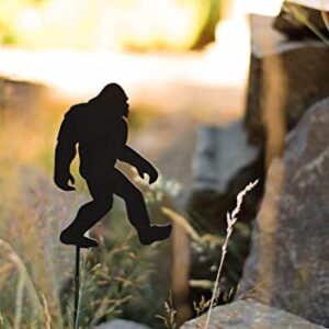 Blue Luca Bigfoot Garden Art Pick | Black Powder Coat Finish | Bigfoot is 3.5 X 5.75 inches | Made in USA