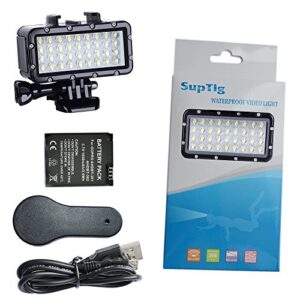 Suptig Diving Light High Power Dimmable Waterproof LED Video Light Fill Night Light Diving Underwater Light Waterproof 147ft for Gopro Hero 11 Hero 10 Hero 9 Hero 8 Hero 7 Hero 5/6/5S/4/3+Action Cam