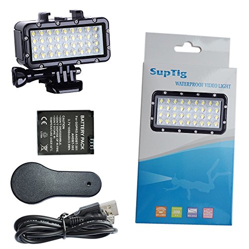 Suptig Diving Light High Power Dimmable Waterproof LED Video Light Fill Night Light Diving Underwater Light Waterproof 147ft for Gopro Hero 11 Hero 10 Hero 9 Hero 8 Hero 7 Hero 5/6/5S/4/3+Action Cam